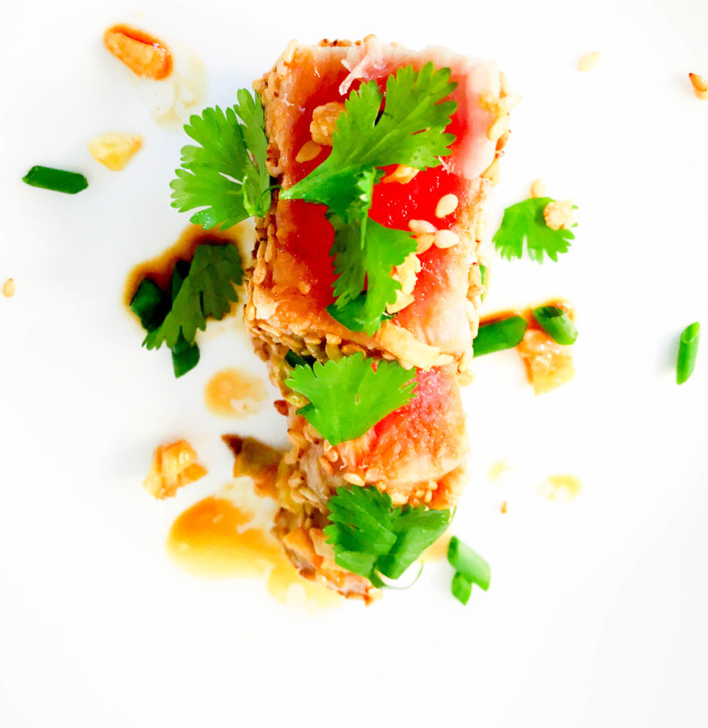 Sesame Crusted Seared Ahi Tuna Appetizer Bites
